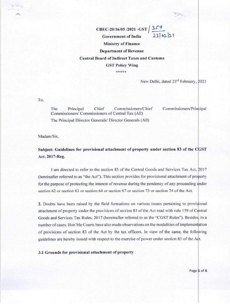 Guidelines For Provisional Attachment | PDF | Taxes | Property