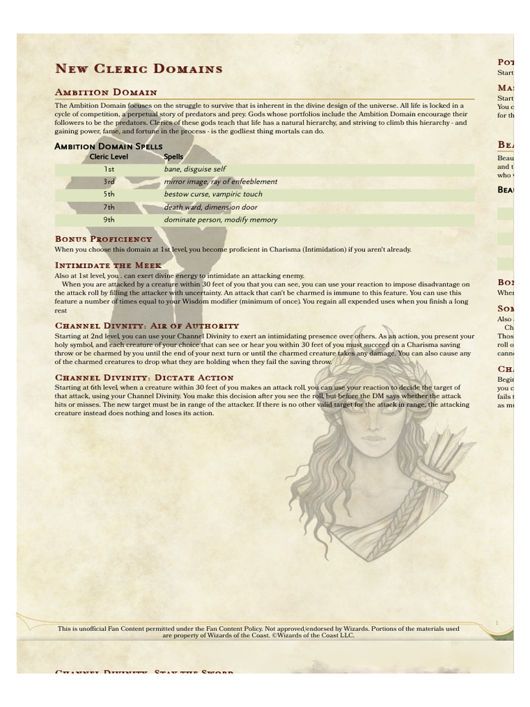 New Cleric Domains - GM Binder | PDF | Luck