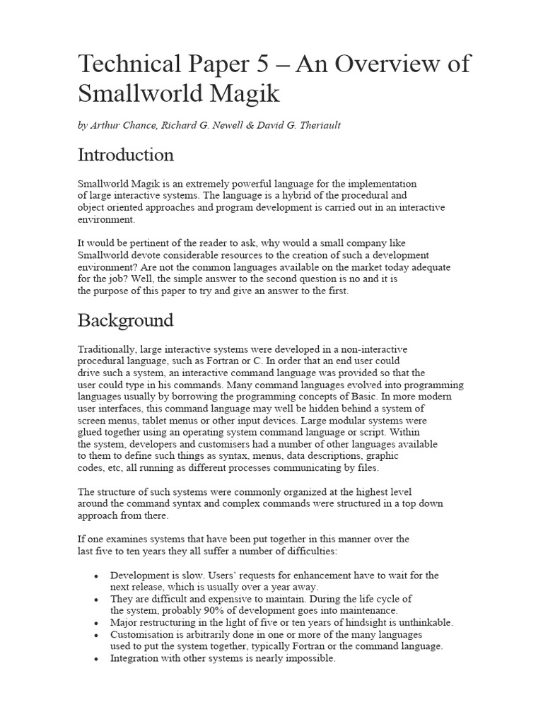 Overview of Smallworld Magik | PDF | Inheritance (Object Oriented ...