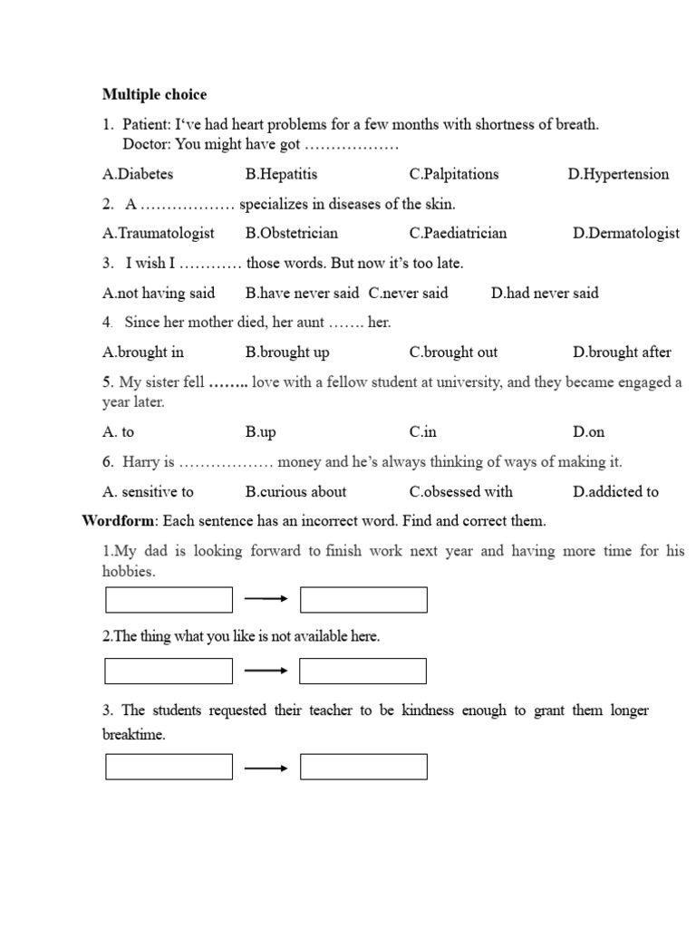 Medical and Language Quiz Answers | PDF