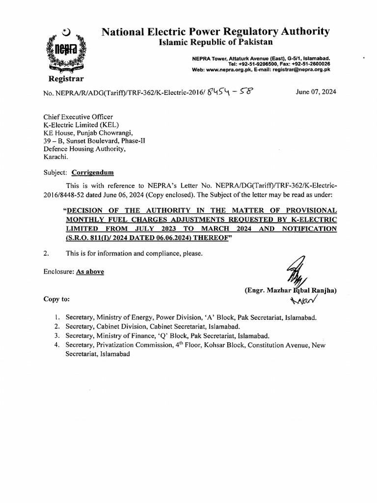 TRF 362 K Electric Corrigendum Fca July 2023 To March 2024 06 06 2024 ...