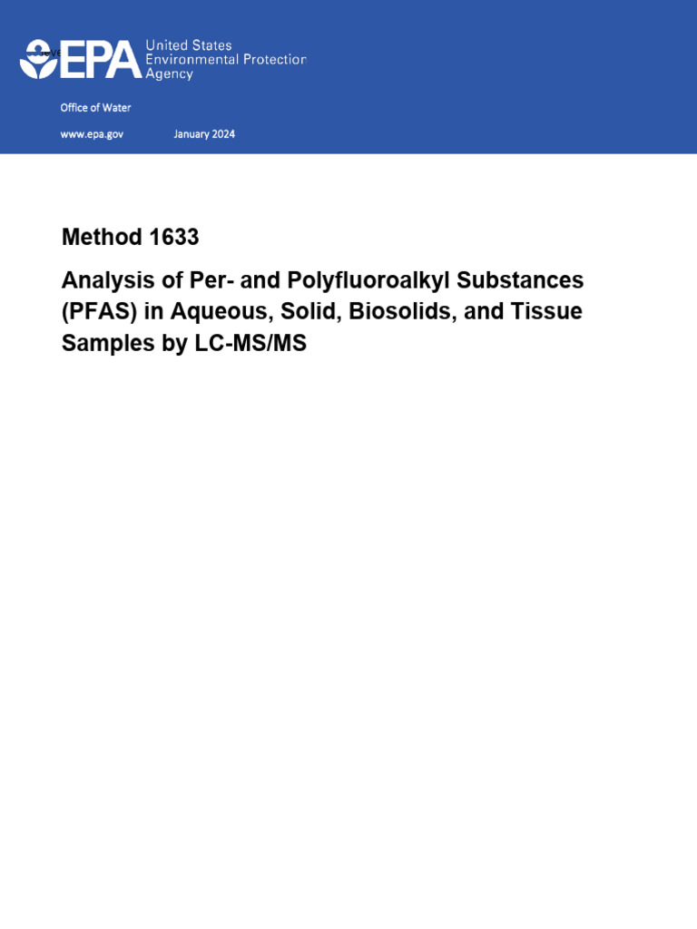 Epa 1633 - Pfas | PDF | Laboratories | Liquid Chromatography–Mass ...