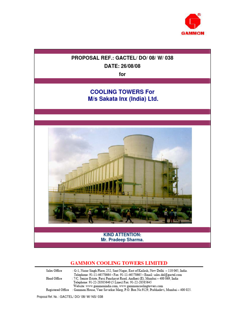 Gammon Cooling Tower | PDF | Electric Motor