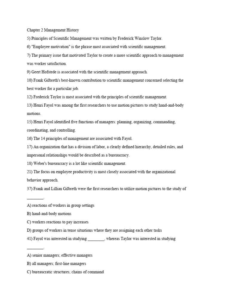 Chapter 2 - History of Management Theories | PDF | Business | Organizational Behavior