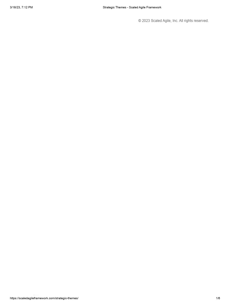 Strategic Themes - Scaled Agile Framework | PDF | Strategic Management ...