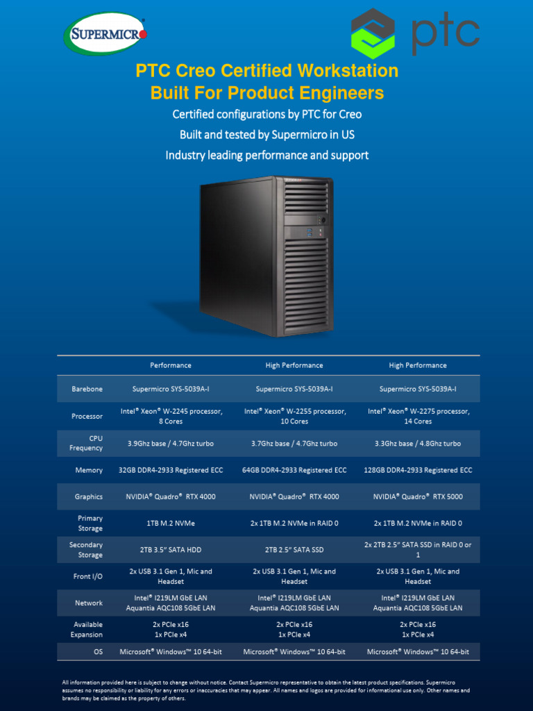 PTC-Creo-Certified Workstation-Guide | PDF | Computing | Computer Hardware