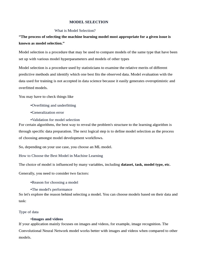 Model Selection NEW | PDF | Akaike Information Criterion | Machine Learning