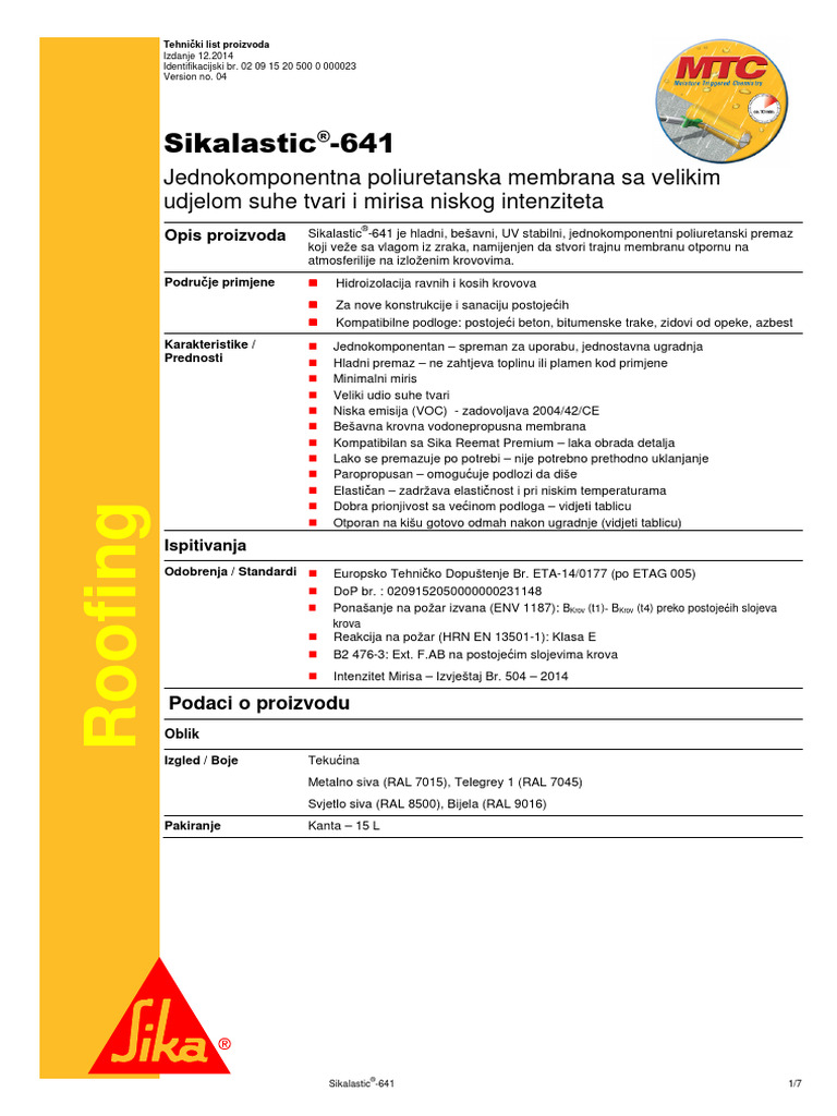 HRHR Sikalastic 641 | PDF