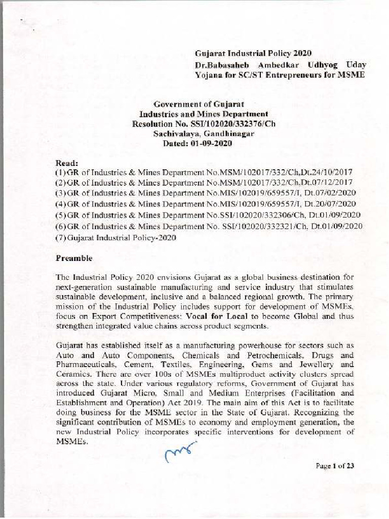 DR - Babasaheb Ambedkar Udhyog Uday Yojana For SC ST | PDF