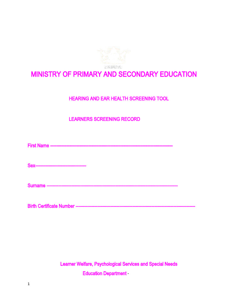Finalfinalhearing - and - Ear - Health - Corrected (1) Scoring Sheet ...