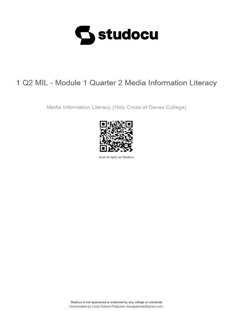 1 q2 Mil Module 1 Quarter 2 Media Information Literacy | PDF | Social Media | Popular Culture ...