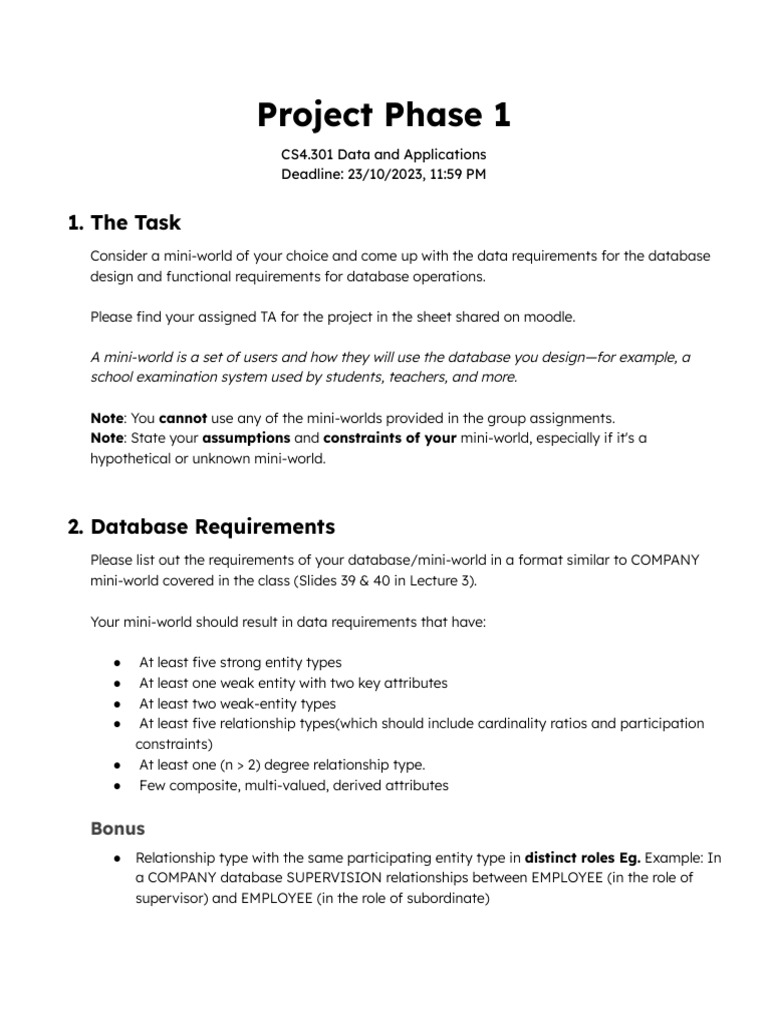 DnA_Project Phase 1 | PDF | Databases | Information Retrieval