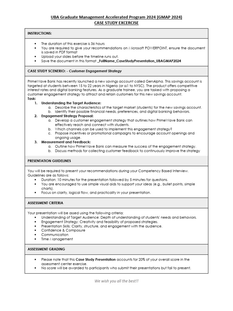UBA GMAP 2024 - Case Study | PDF | Target Audience | Business