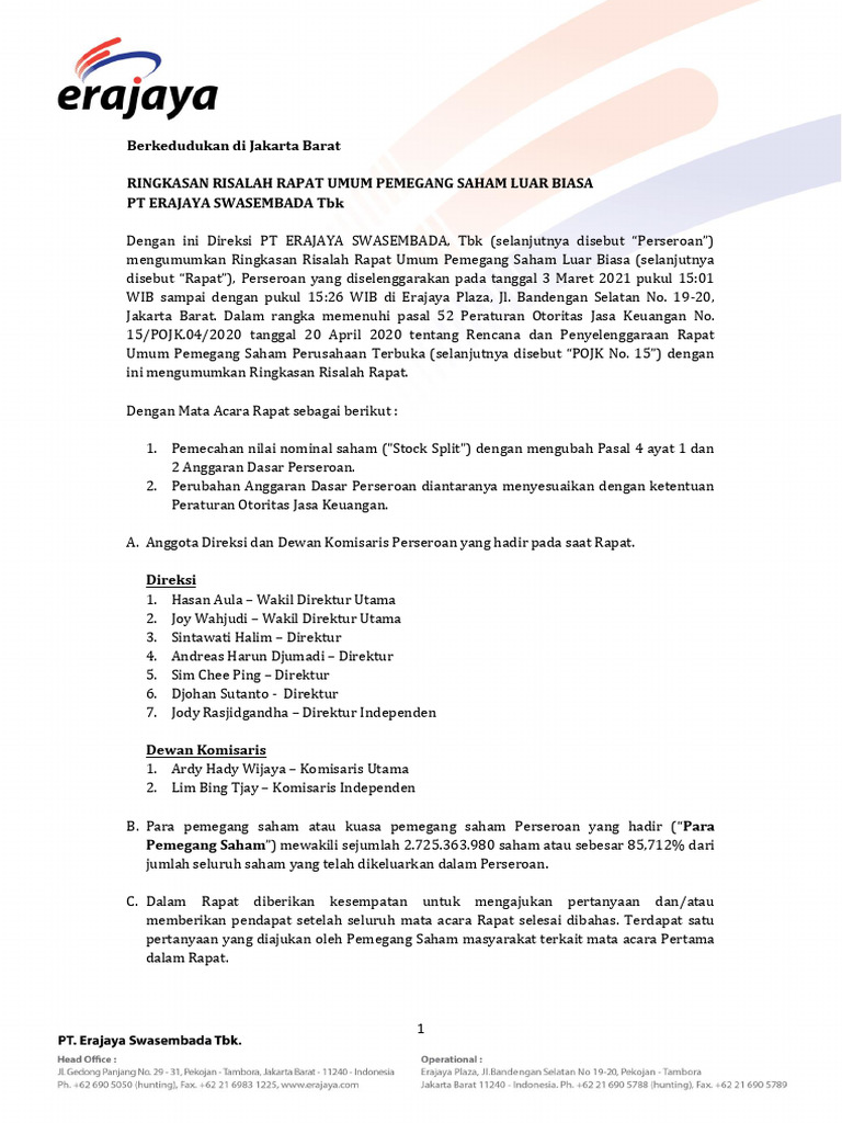 Rups LB 2021 Risalah Rups LB | PDF