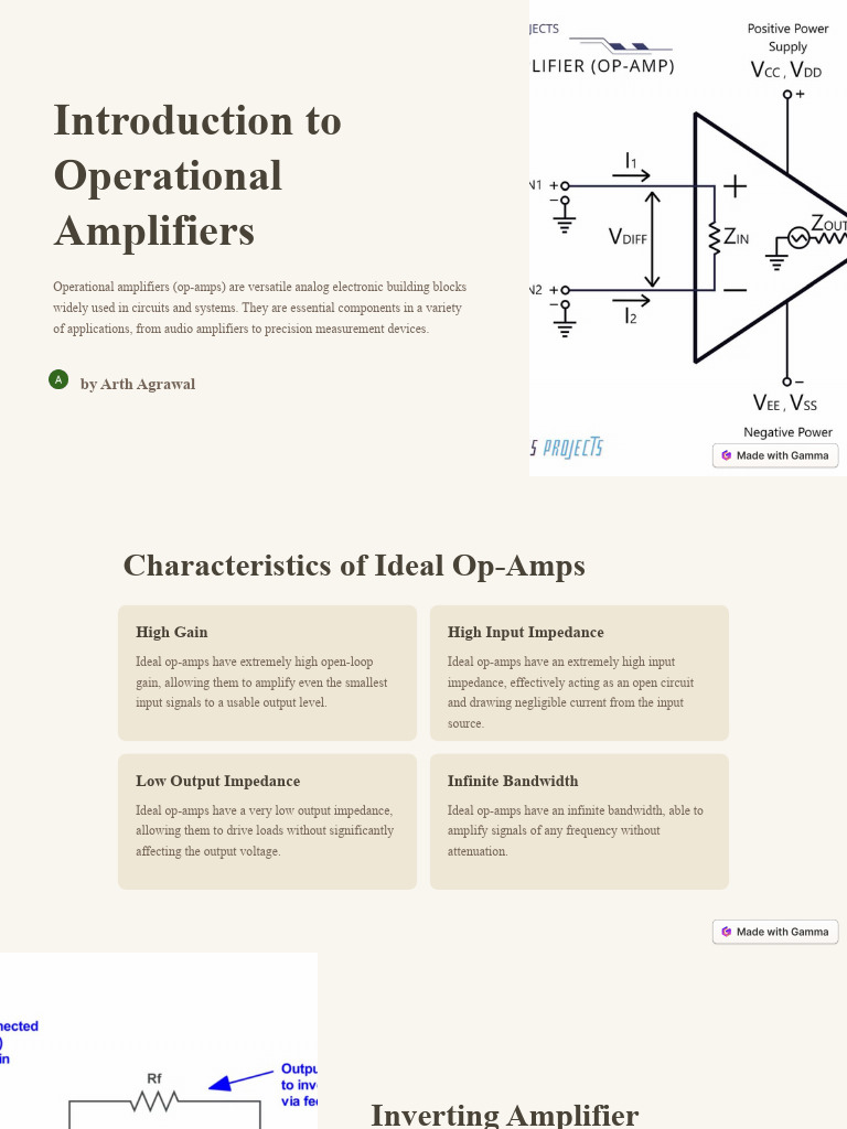 Introduction To Operational Amplifiers | PDF | Amplifier | Operational ...