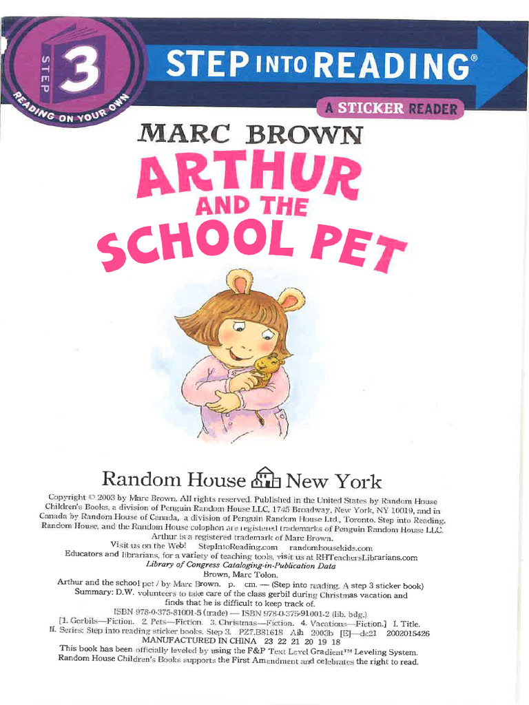 STEP INTO READING 3_Arthur_5_Arthur and the school pet | PDF