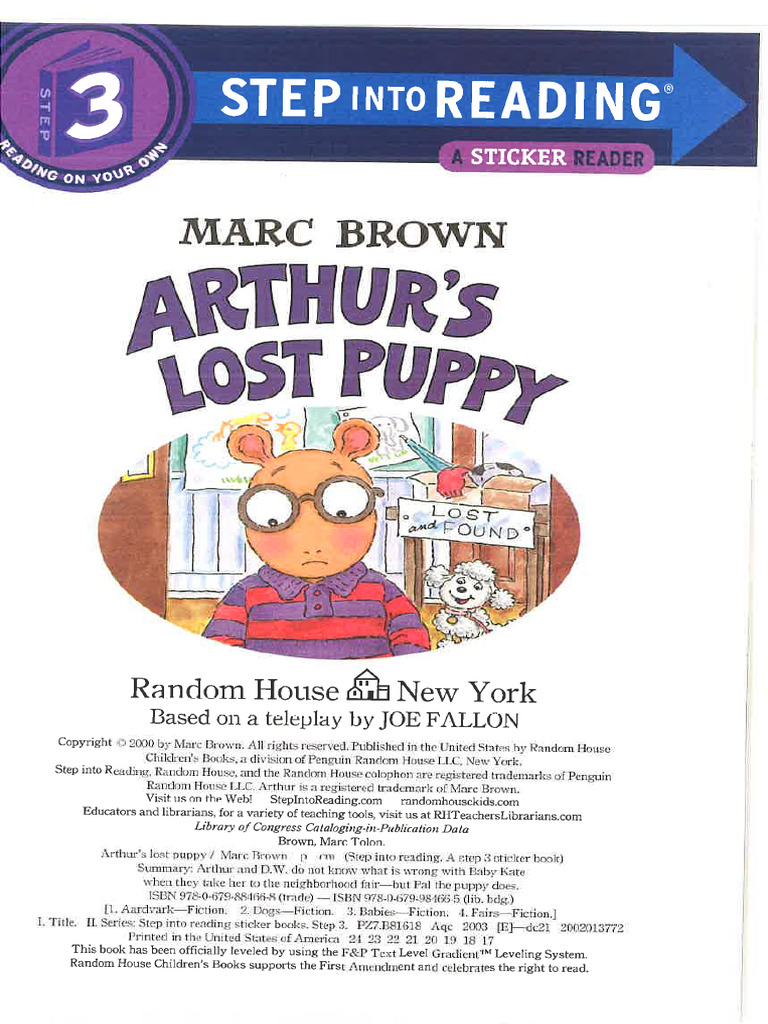 STEP INTO READING 3_Arthur_4_Arthur_s Lost puppy | PDF