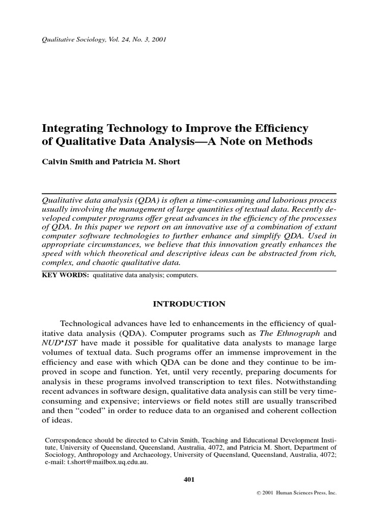smith2001 | PDF | Data | Qualitative Research