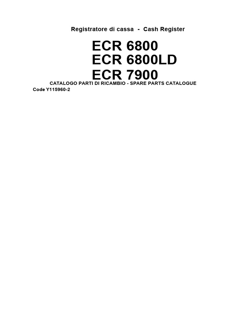 Ecr 6800 Ecr 6800ld Ecr 7900 Part List | PDF | Office Equipment | Computer Hardware