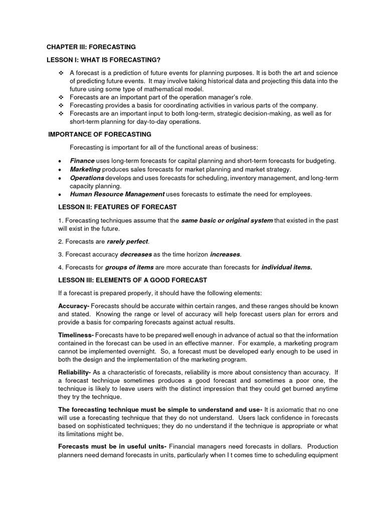 CHAPTER-3-FORECASTING | PDF | Forecasting | Moving Average