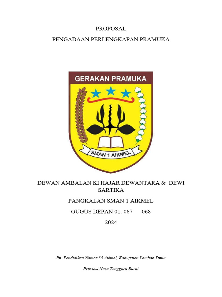 Proposal Pramuka Isi Ruangan | PDF