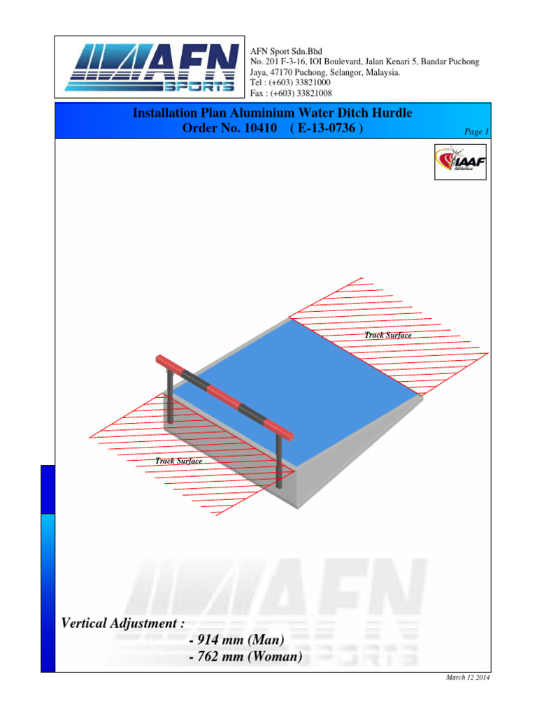 Installation Plan Aluminium Water Ditch Hurdle | PDF