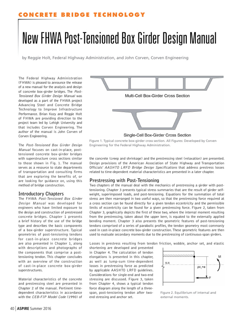 Post-Tensioned Box Girder Design Manual | PDF | Prestressed Concrete ...