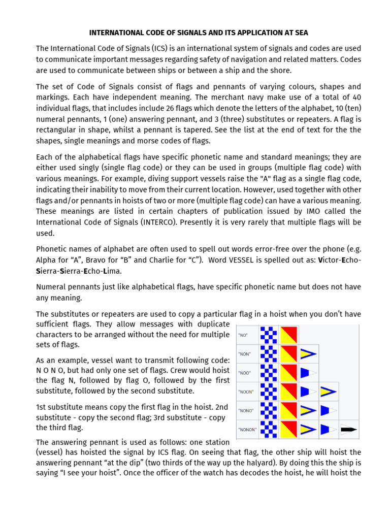 The International Code of Signals | PDF | Flag | Telecommunications ...
