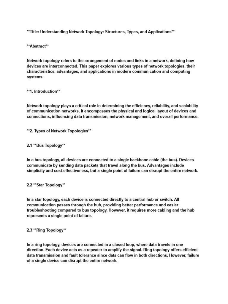 Understanding Network Topology - Structures, Types, and Applications ...