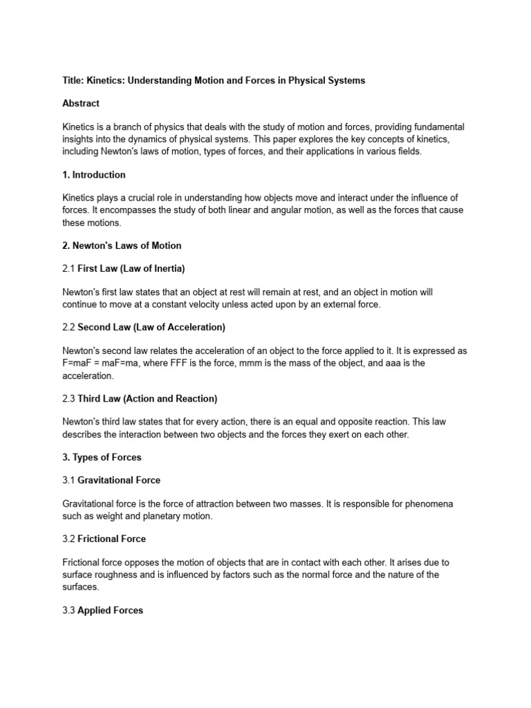 Understanding Motion and Forces in Physical Systems | PDF | Force ... Understanding Motion and Forces in Physical Systems | PDF | Force ...