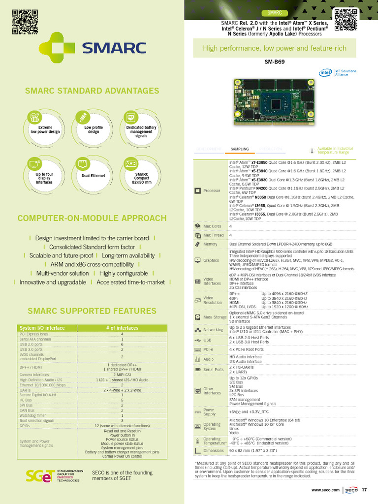 SECO_Products_SMARC | PDF | Usb | Graphics Processing Unit