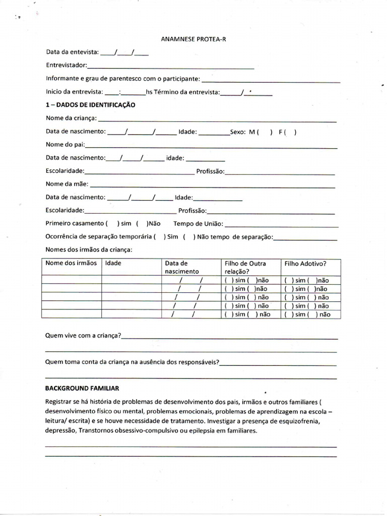 Anamnese Protear | PDF