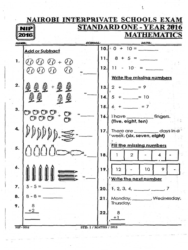 Grade 1 Exams | PDF