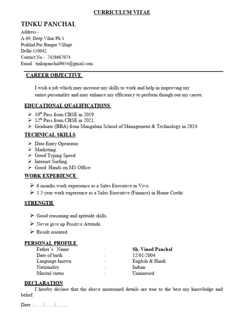 Tinku Resume | PDF