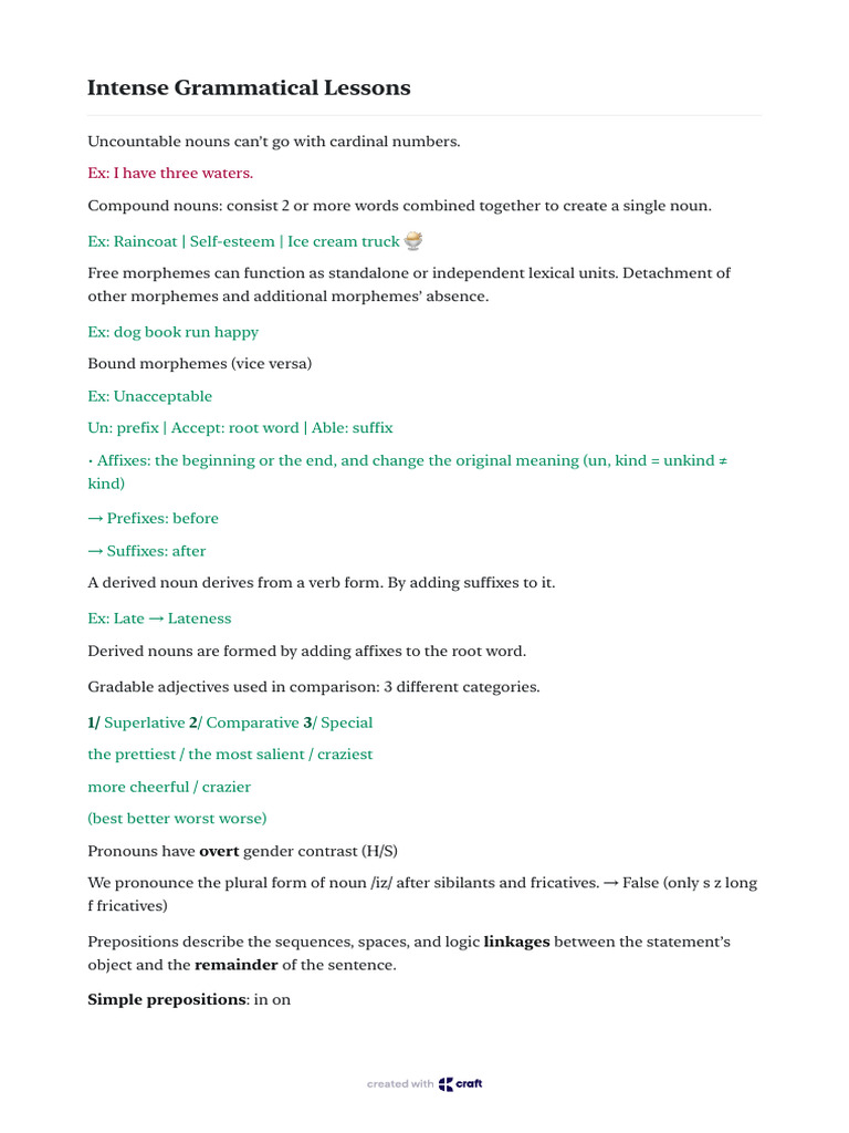 Intense Grammatical Lessons | PDF | Adverb | Adjective