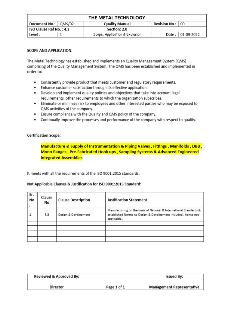 2.0 - Scope Application Exclusion | PDF