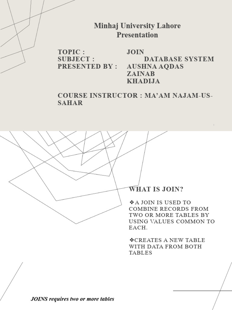 DB Presentation | PDF | Table (Database) | Computer Programming