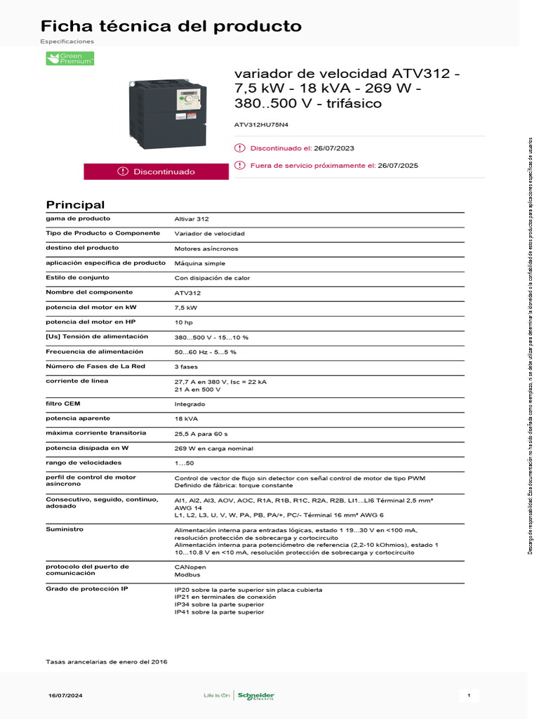 Manual Variador ATV312 7.5 kW | PDF | Relé | Ingenieria Eléctrica