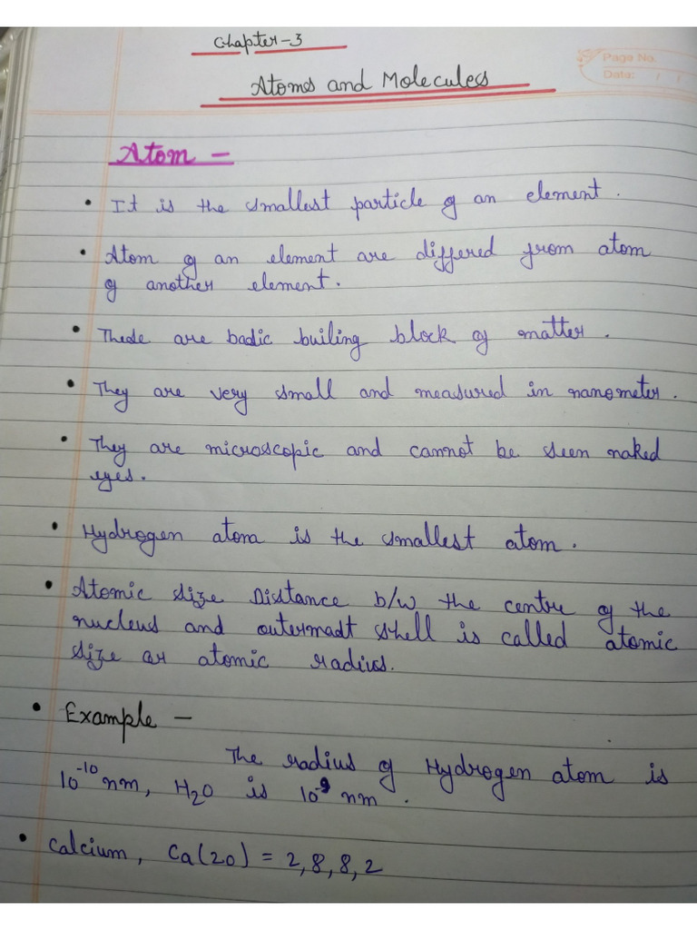 Chap-3 Atoms & Molecules | PDF