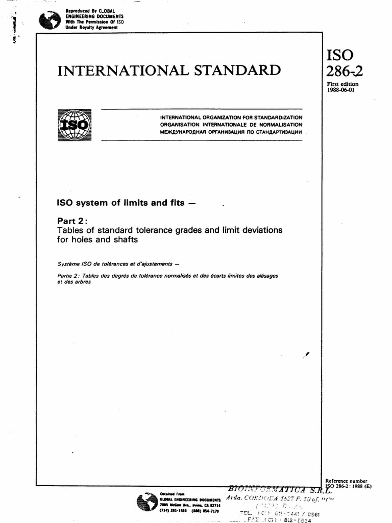 Iso 286-2-Tabla Tolerancias | PDF