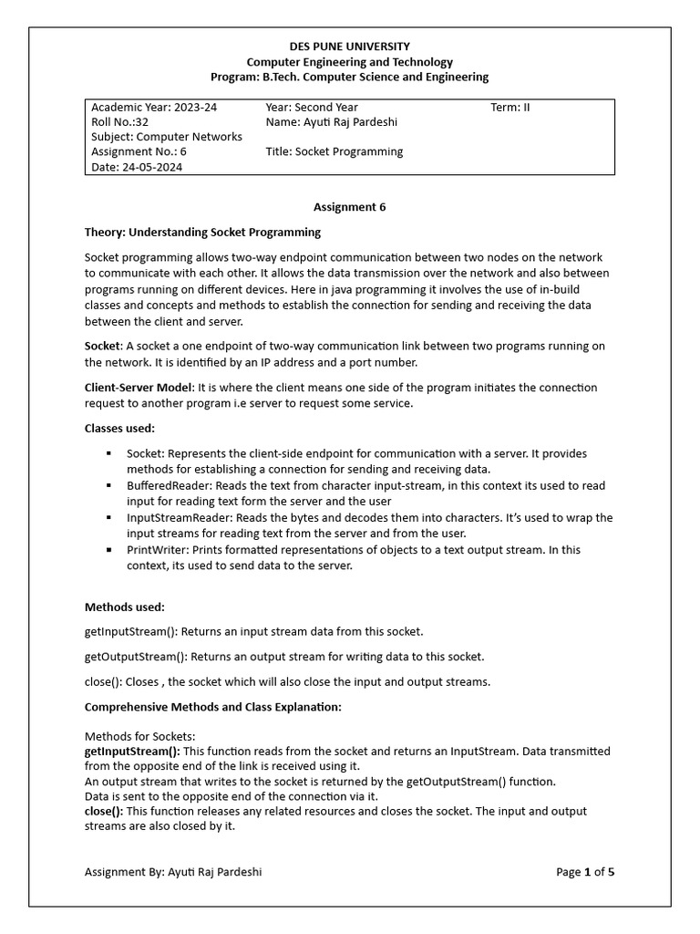 Computer Network Socket Code Pdf Transmission Control Protocol Network Socket
