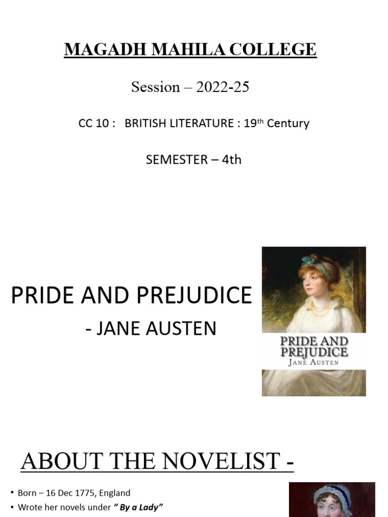 Pride and Prejudice-1 | PDF | Pride And Prejudice | Elizabeth Bennet