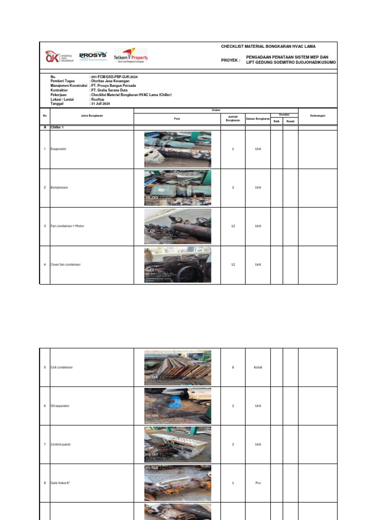 HVAC Material Checklist for Chiller Removal | PDF | Sustainable ...