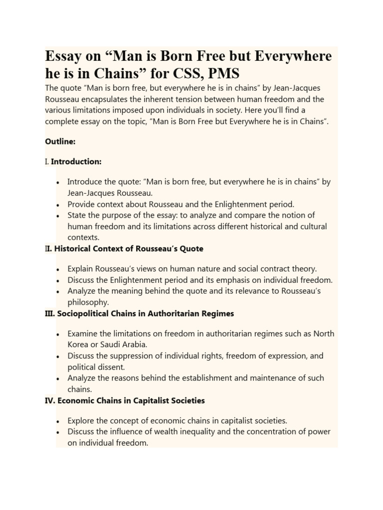 Rousseau's Freedom Chains Analysis | PDF | Liberty | Individualism