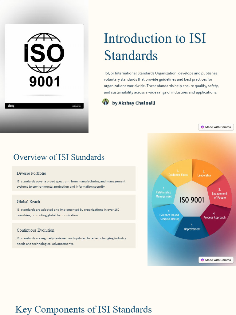 Introduction To ISI Standards | PDF | Standardization | Regulatory ...