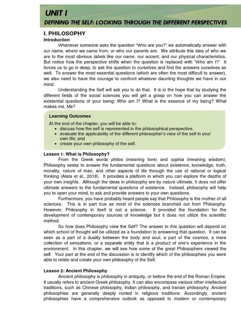 3.-UTS Content EDITED | PDF | Philosophy Of Self | Rationalism