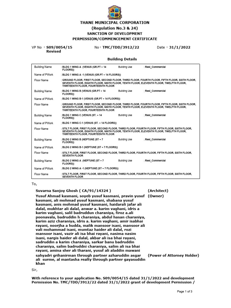 2 Commencement Certificates - NA Order For Plotted Development | PDF