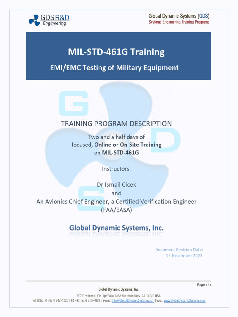 MIL-STD-461G EMI Testing Training | PDF | Electromagnetic Compatibility ...