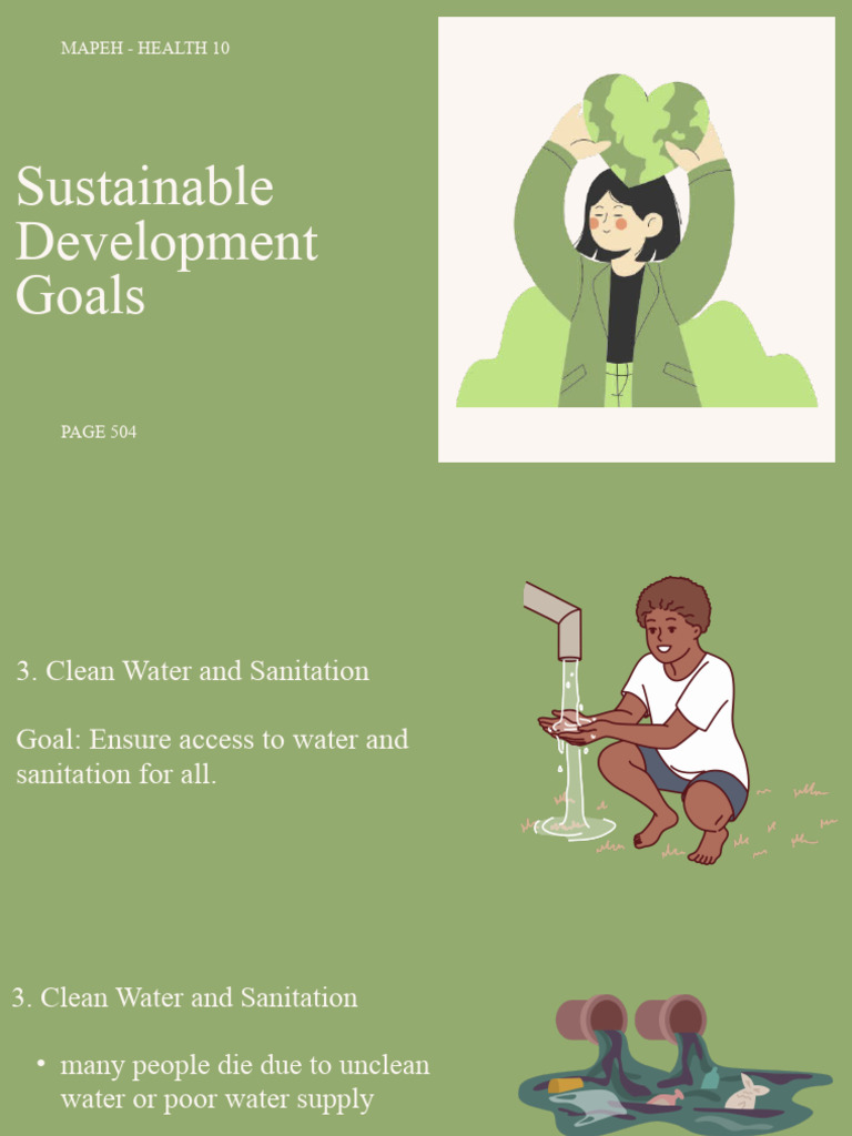 MAPEH Health SDG 3 and 4 | PDF | Environmental Degradation | Water ...