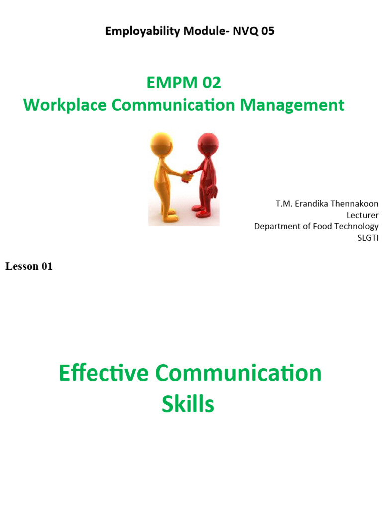 Effective Communication Skills Overview | PDF | Communication ...